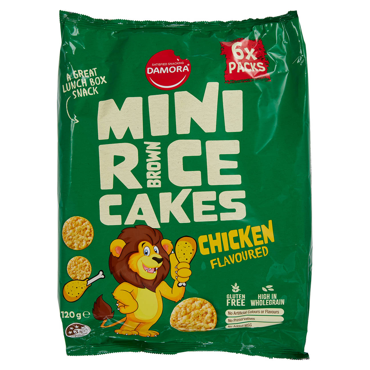Mini Brown Rice Cakes Chicken 6 Pack 120g